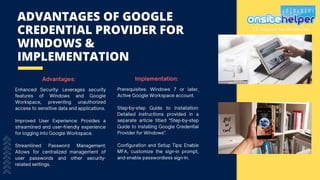 Google Credential Provider for Windows: What it is and why you need it | PPT