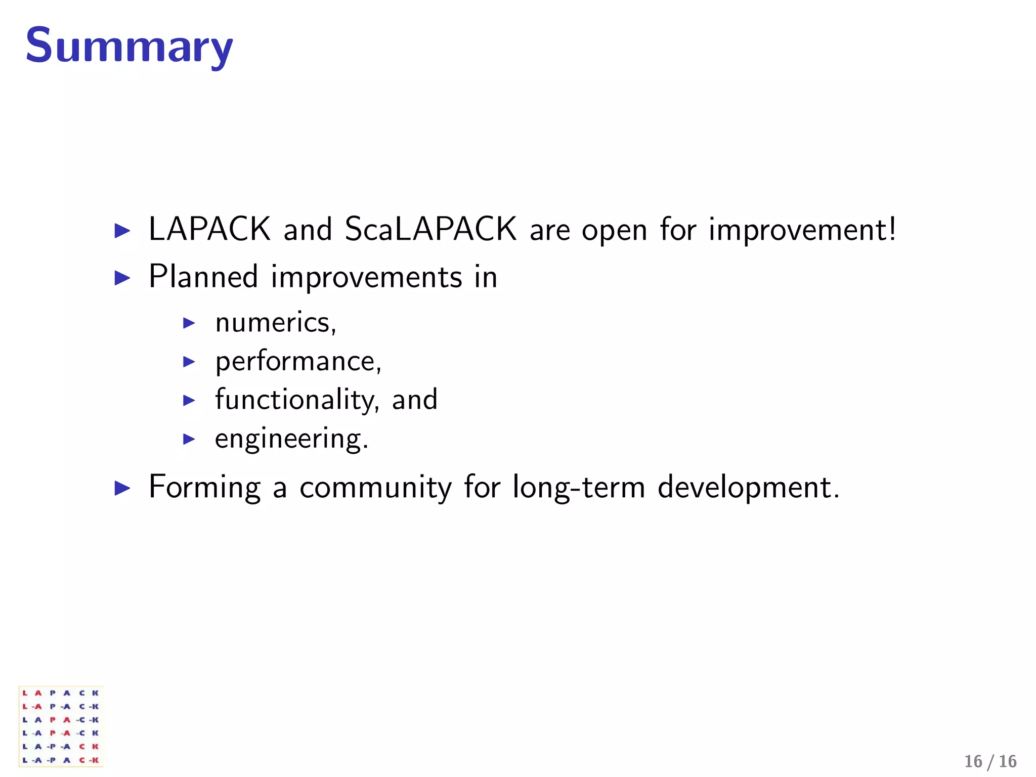 Future Of Lapack And Scalapack Ppt