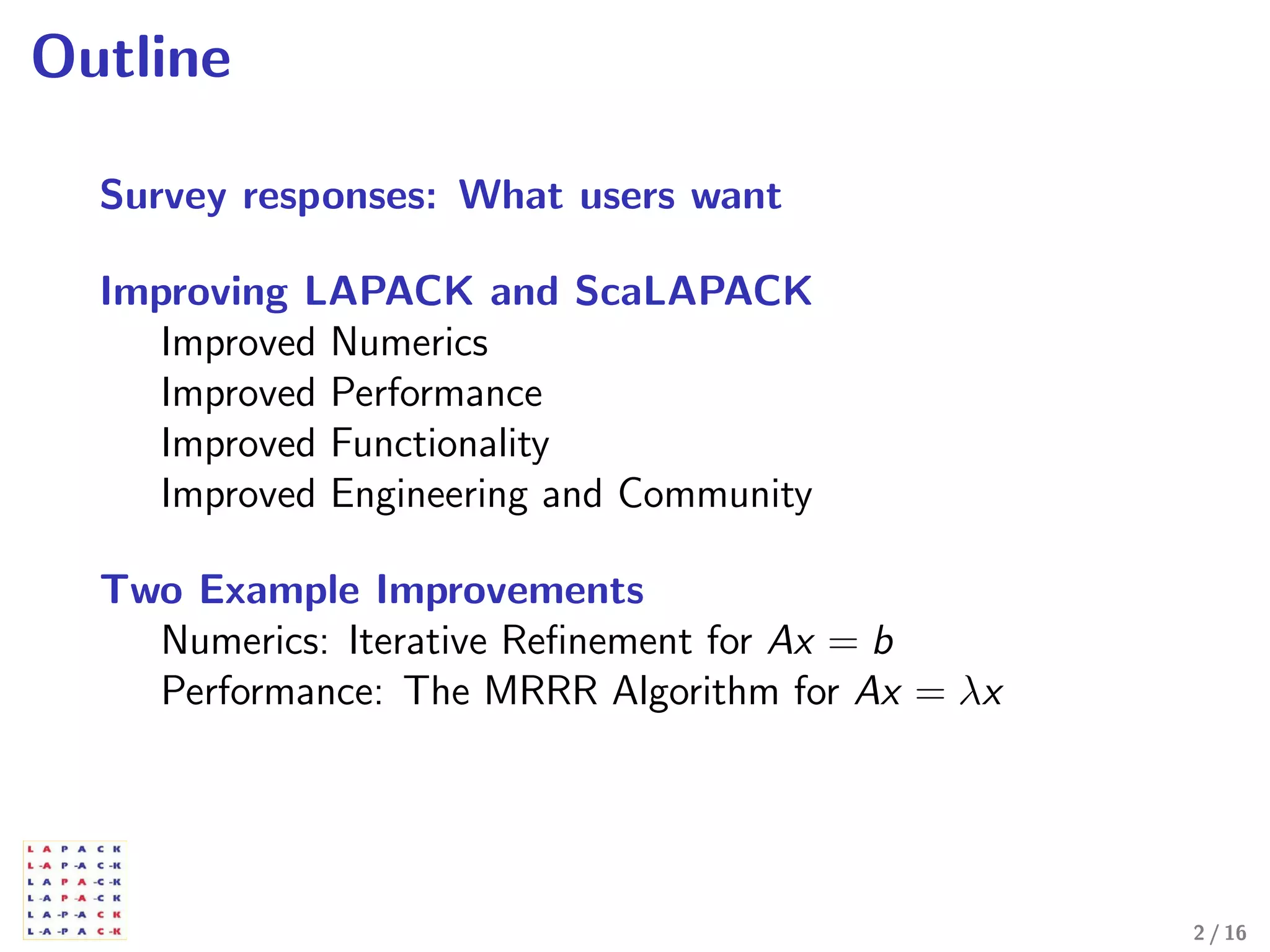 Future of LAPACK and ScaLAPACK | PPT