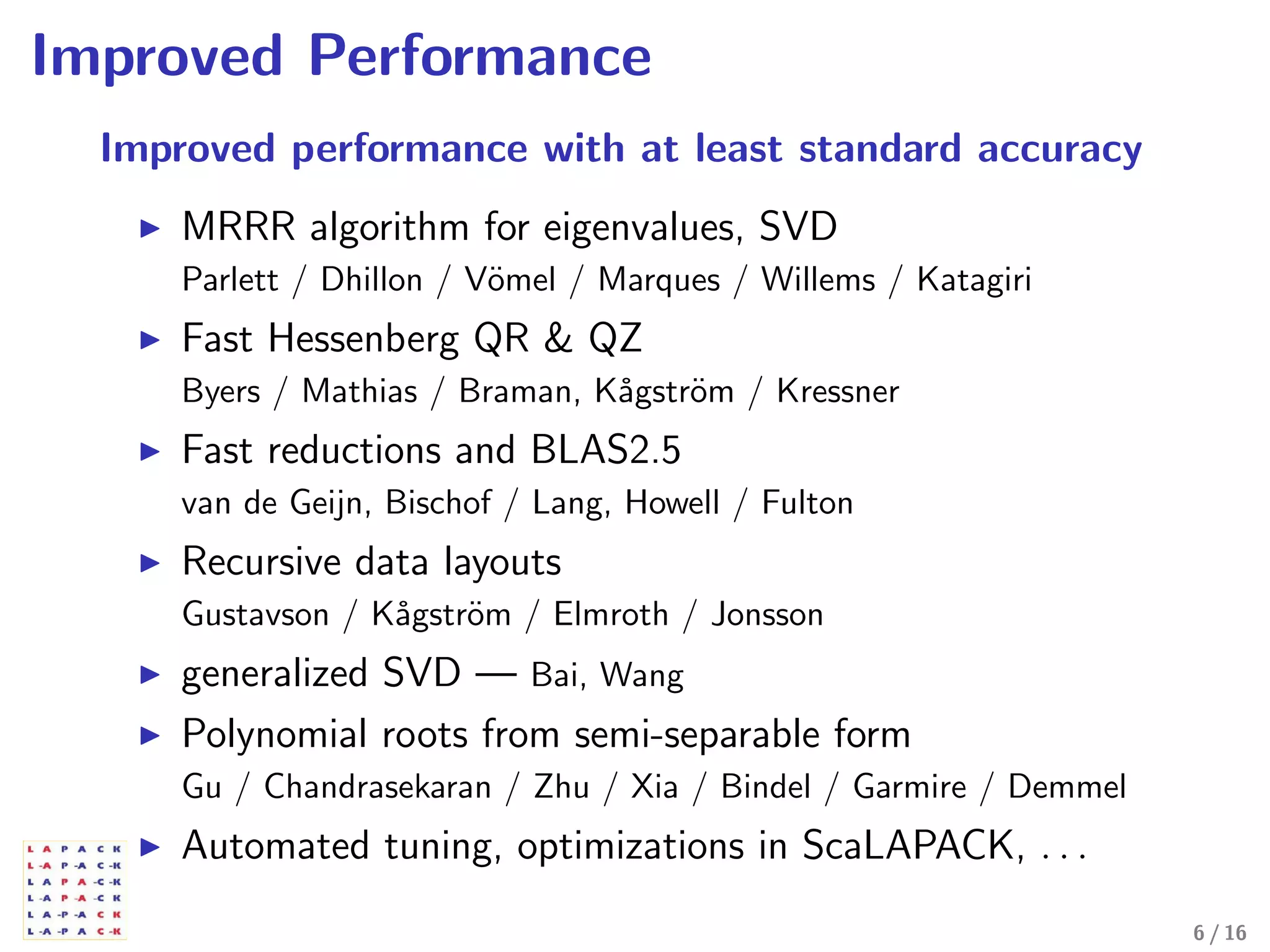 Future of LAPACK and ScaLAPACK | PPT