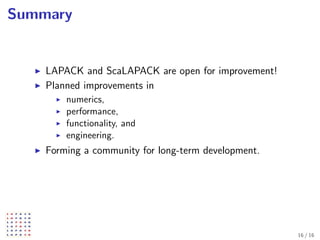 Future of LAPACK and ScaLAPACK | PPT