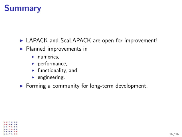Future of LAPACK and ScaLAPACK | PPT