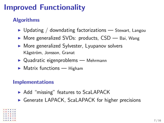 Future of LAPACK and ScaLAPACK | PPT