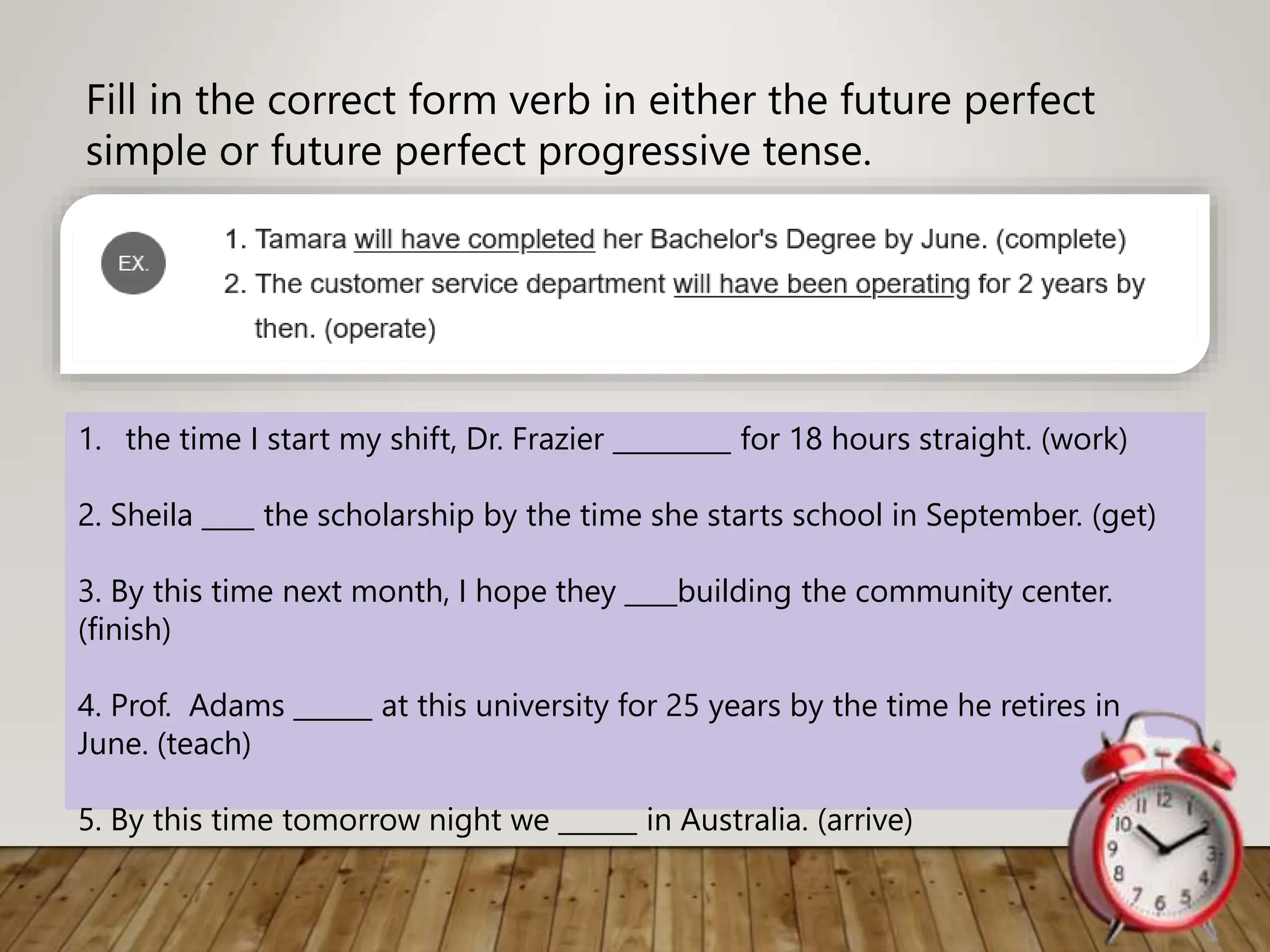 future-perfect-tense lessons for grade 5 | PPT
