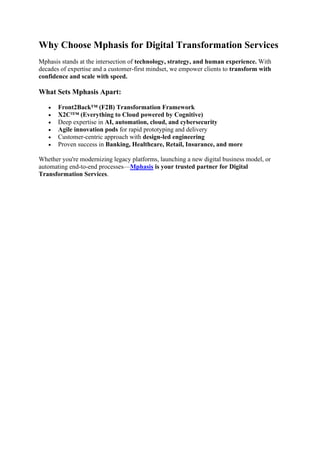 Future-Proof Your Business with Digital Transformation Services | Accelerate Growth with Mphasis ...