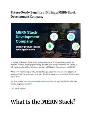 Unlock Scalable Growth with Expert MERN Stack Development | PDF