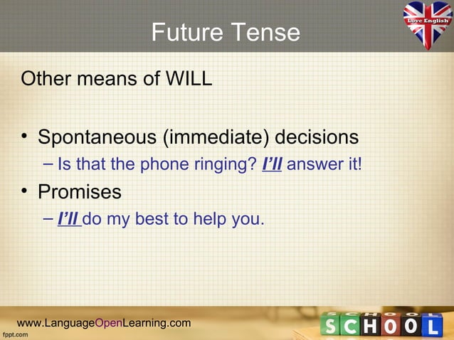 English Grammar - Future Tense | PPT