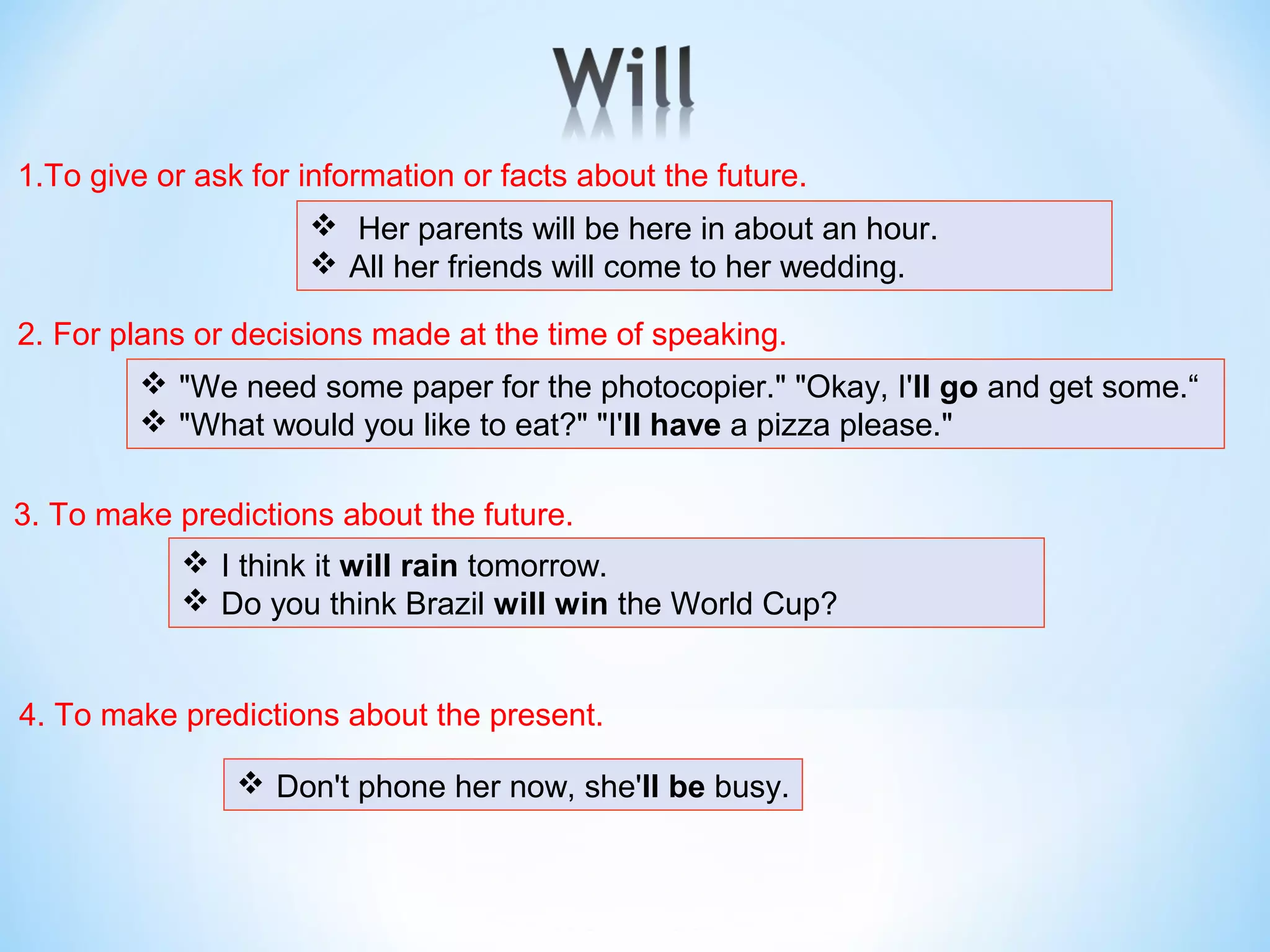 Will and Going to | PPT