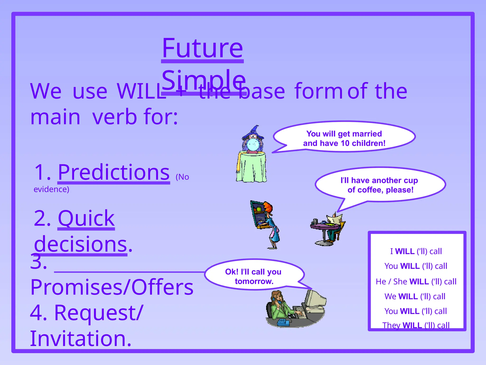 simple future tense for beginner student | PPTX
