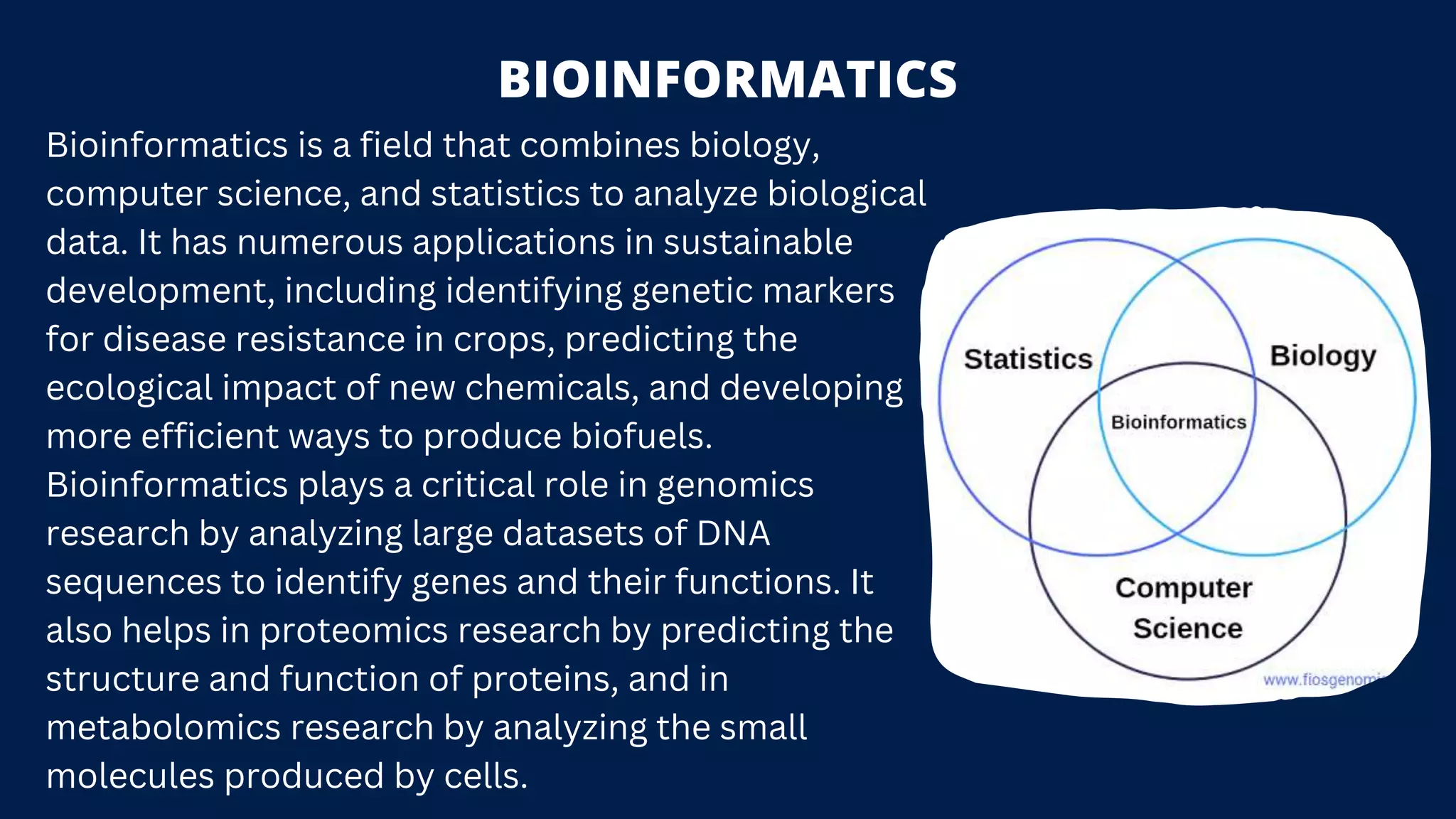 FutureBioinformatics and Optimization tools for sustainable development ...