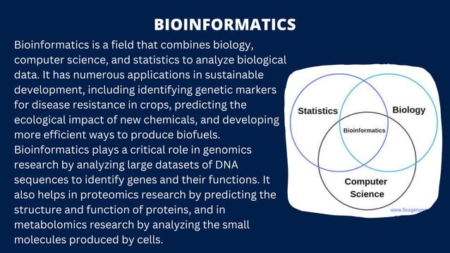 FutureBioinformatics and Optimization tools for sustainable development ...