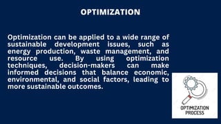 FutureBioinformatics and Optimization tools for sustainable development ...