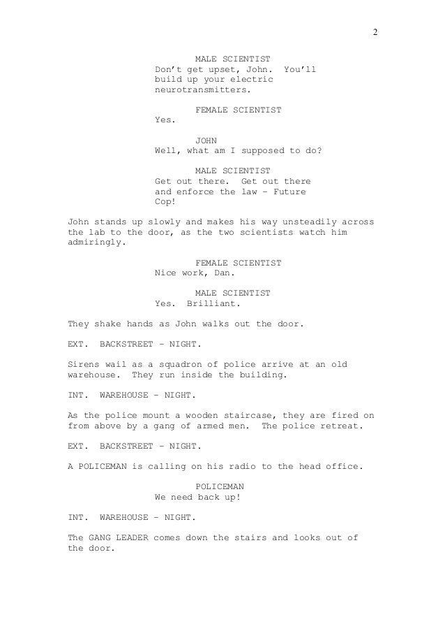 Future Cop Spec Script