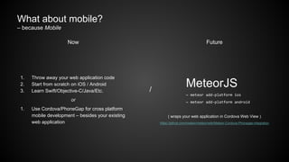 Future development stack ~ MeteorJS | PPT