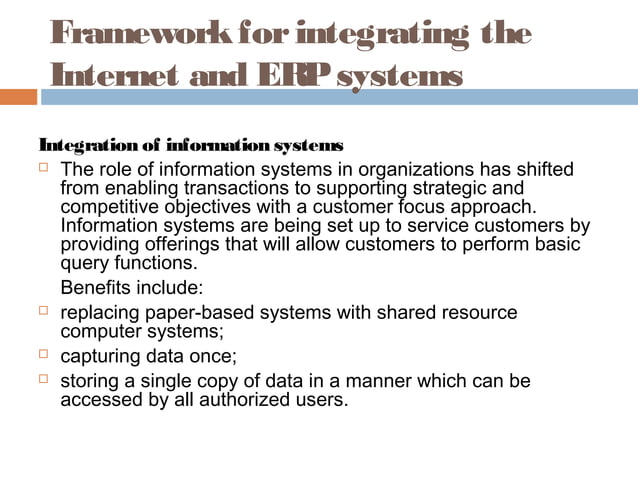 Future directives in erp, erp and internet, critical success and ...