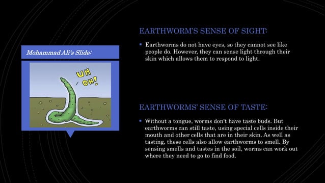 Earthworm senses | PPTX