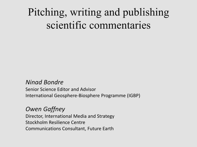 Writing scientific commentaries | PPT