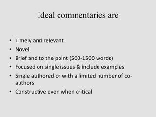 Writing scientific commentaries | PDF