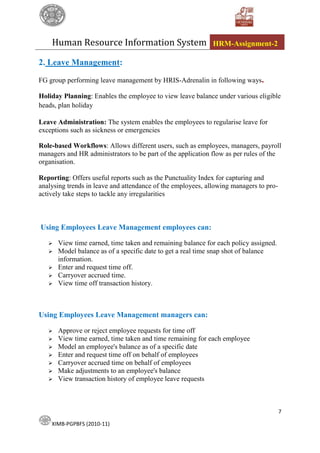 Future generali hris assignment | PDF | Human Resources | Business