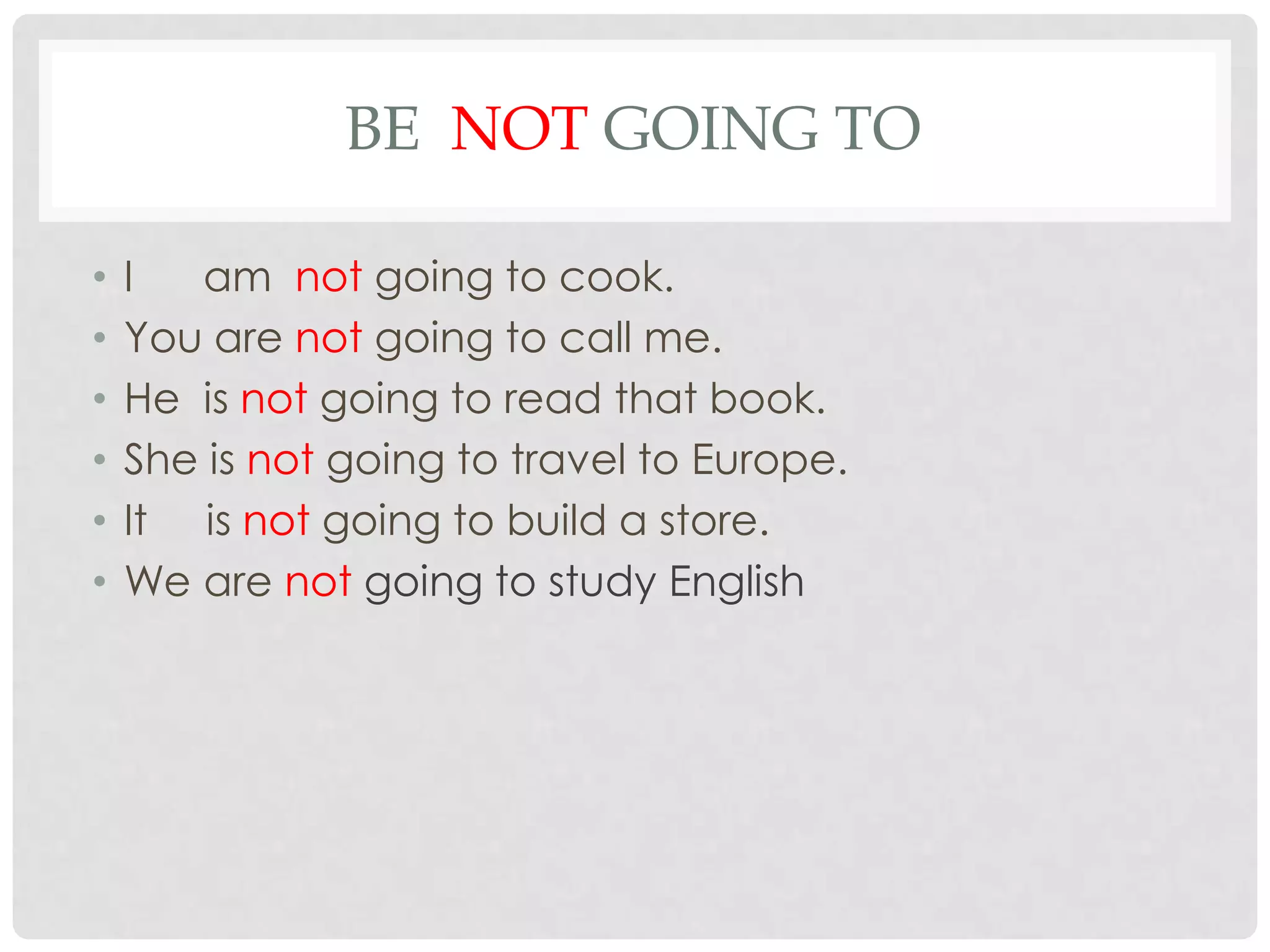 Futur egoing to | PPT