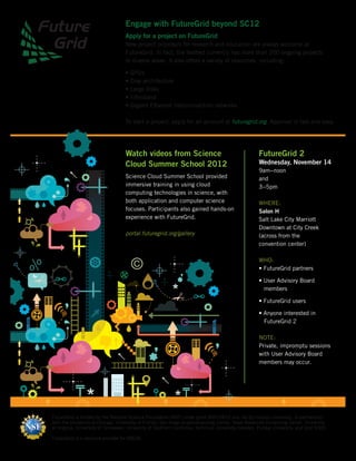 Engage with FutureGrid at SC12 | PDF
