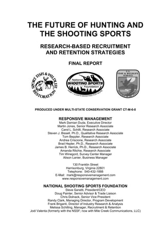 The Future of Hunting and Shooting From Responsive Management | PDF