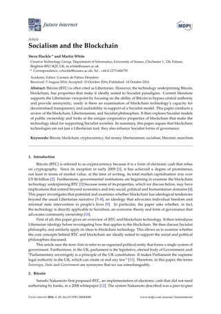 Socialism and the Blockchain. Volume 8, Issue 4 de Future Internet, de ...