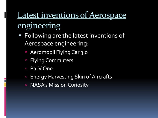Future inventions of aerospace engineering presentation | PPT