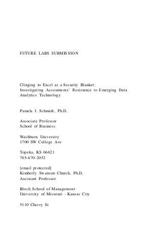 FUTURE LABS SUBMISSION Clinging to Excel a | PDF