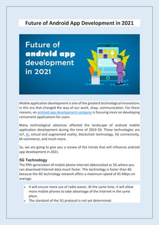 Future of android app development in 2021 | PDF | Internet | Computing