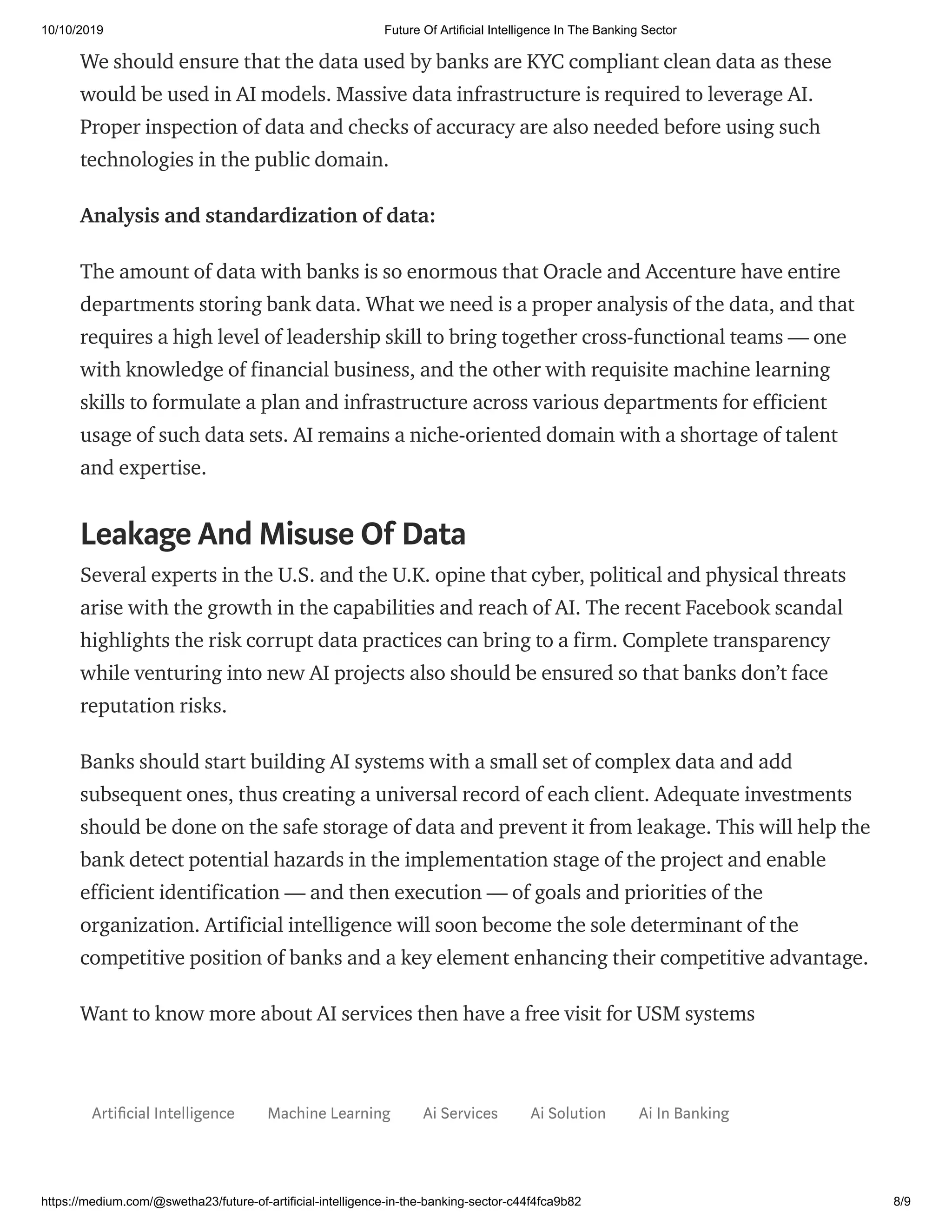 Future of artificial intelligence in the banking sector | PDF | Technology Industry | Industries