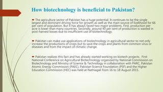 Future of biotechnology and its benefits for pakistan | PPTX