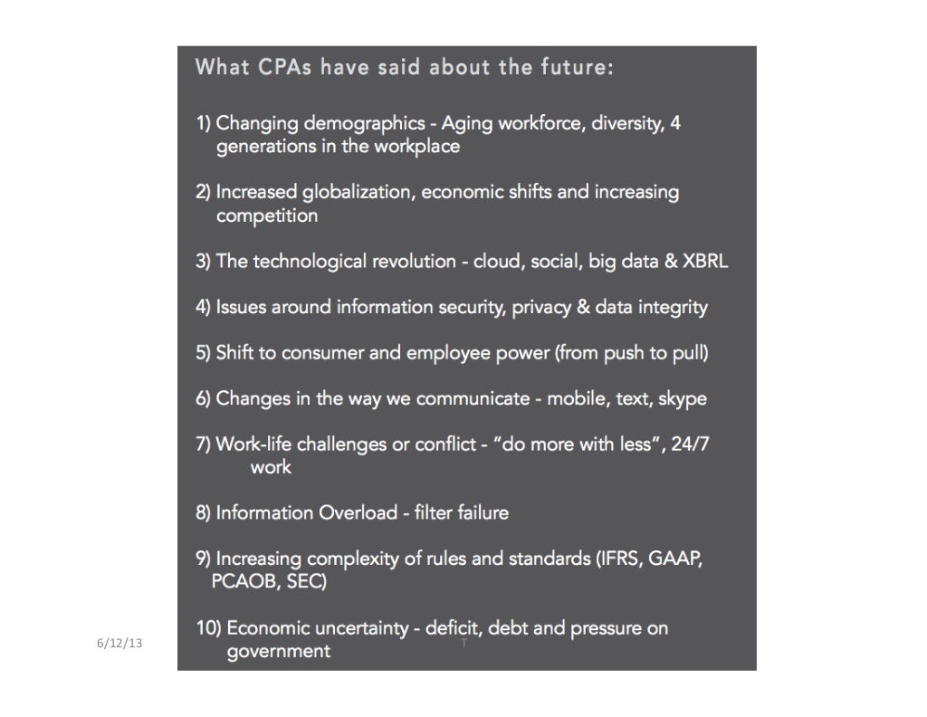 Future of CPAs, CFOs and Accounting - COCPA Leadership Council