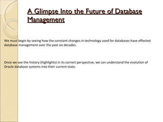 Future Of Databases (1st Version) | PPT