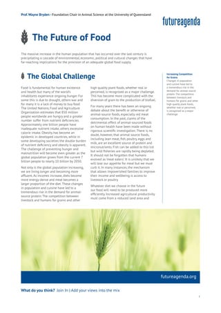Future of food - An initial perspective by Prof. Wayne Bryden ...