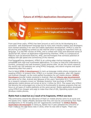 Future of html5 application development