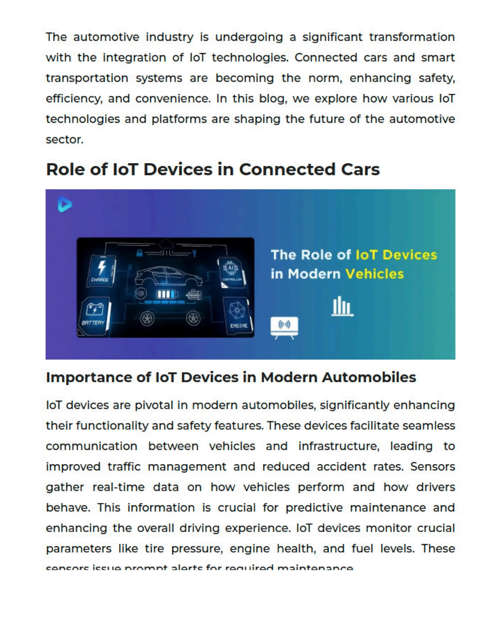 Future Of Iot In The Automotive Industry Connected Cars And Smart ...