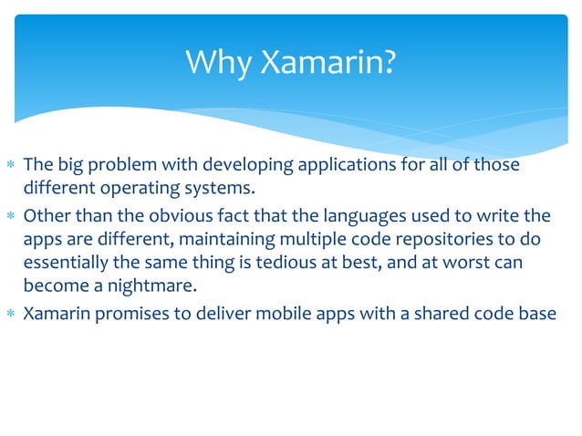 Future of Mobile Development -Xamarin | PPT