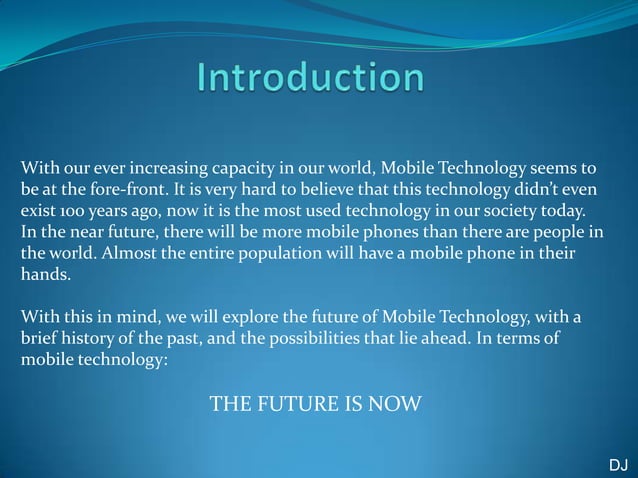 Future of mobile technology | PPTX | Smartphones | Consumer Electronics