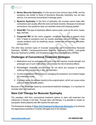 Muscular Dystrophy Treatment: The Role of Stem Cells in Recovery | PDF