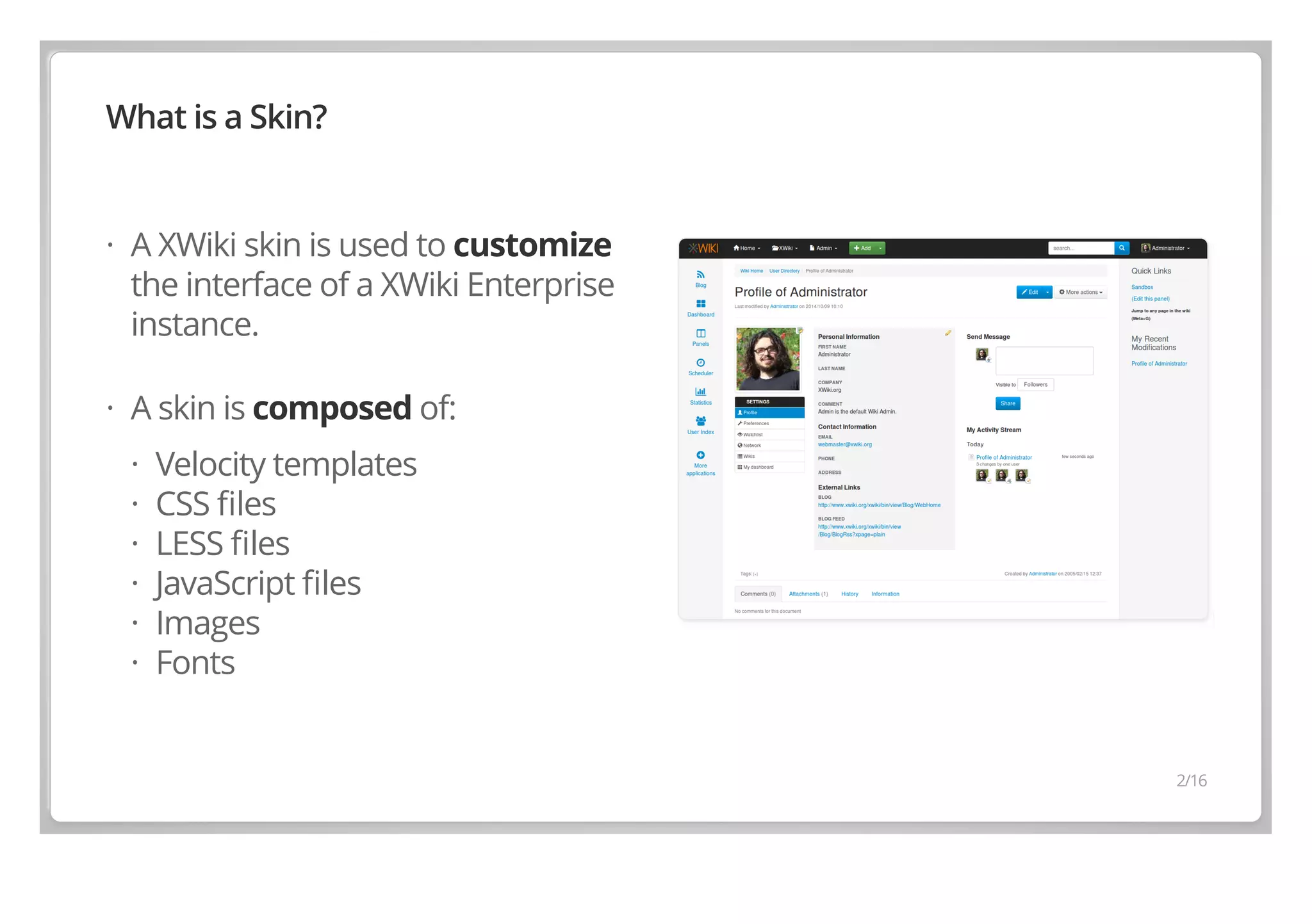 Future of XWiki Skins | PPT