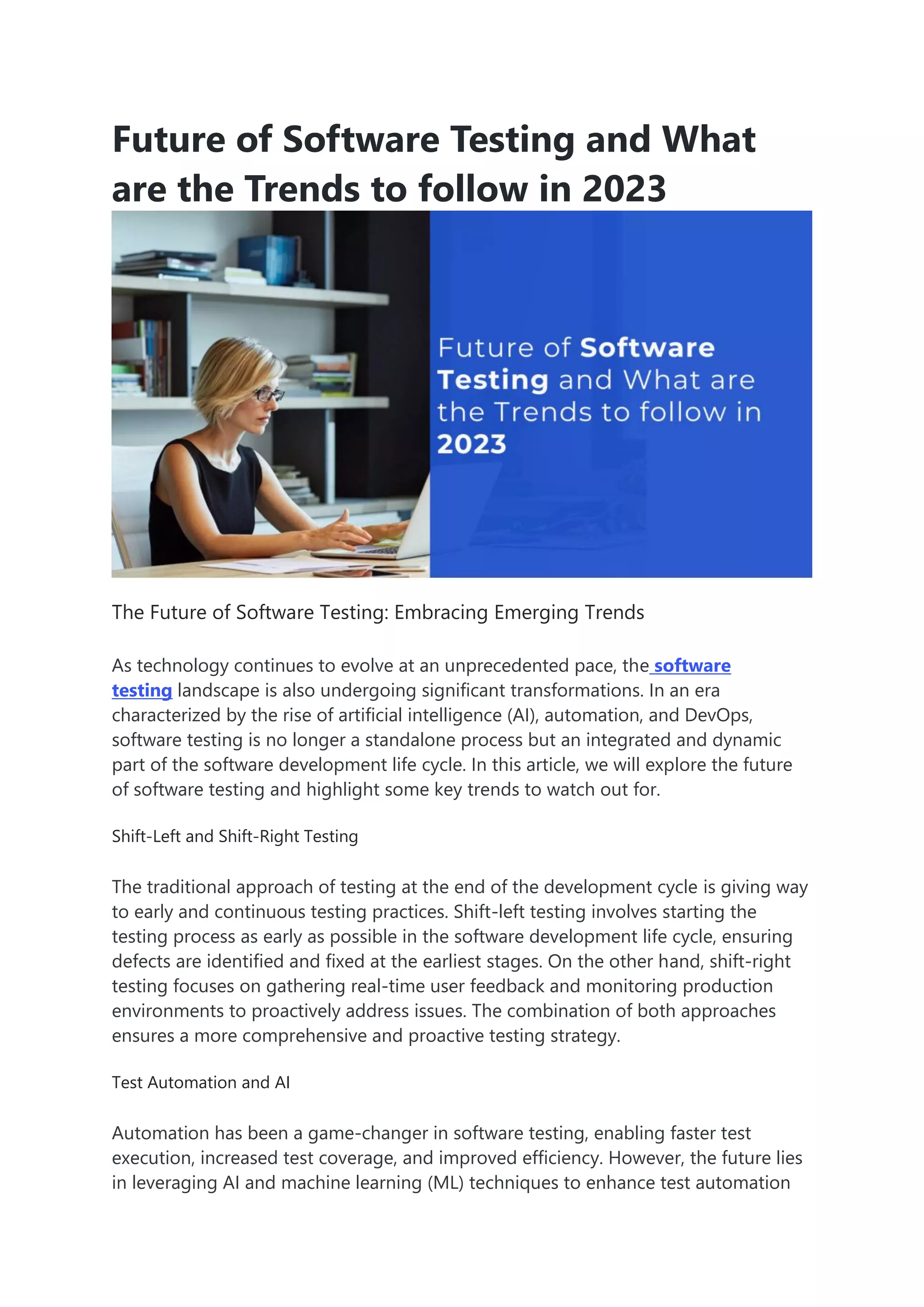 Future Of Software Testing And What Are The Trends To Follow In 2023 Pdf