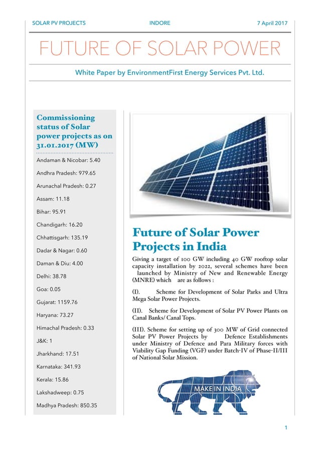 Future of solar Power Projects in India | PDF | Power and Energy Industry | Industries