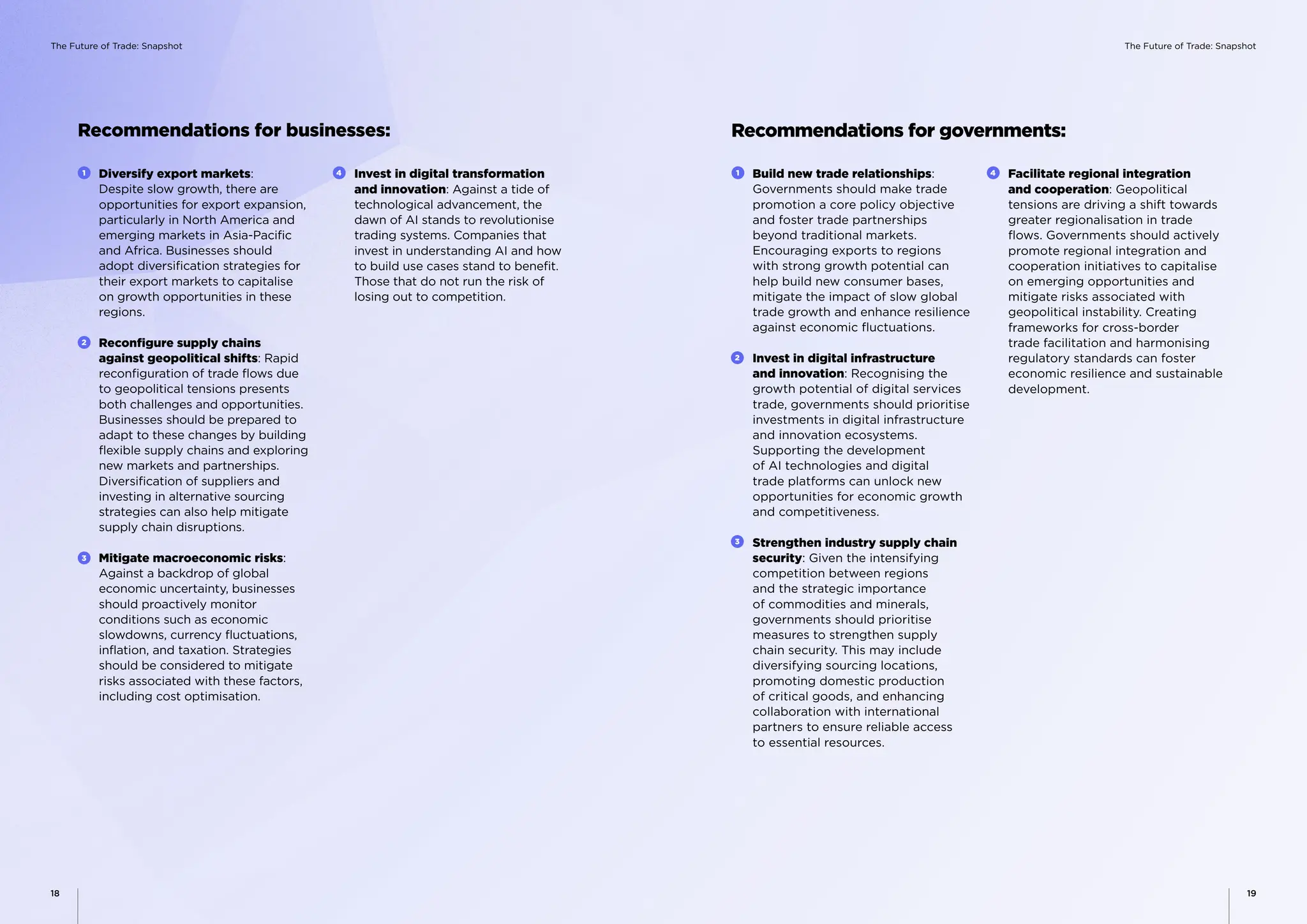 Future of Trade 2024 - Decoupled and Reconfigured - Snapshot Report | PDF