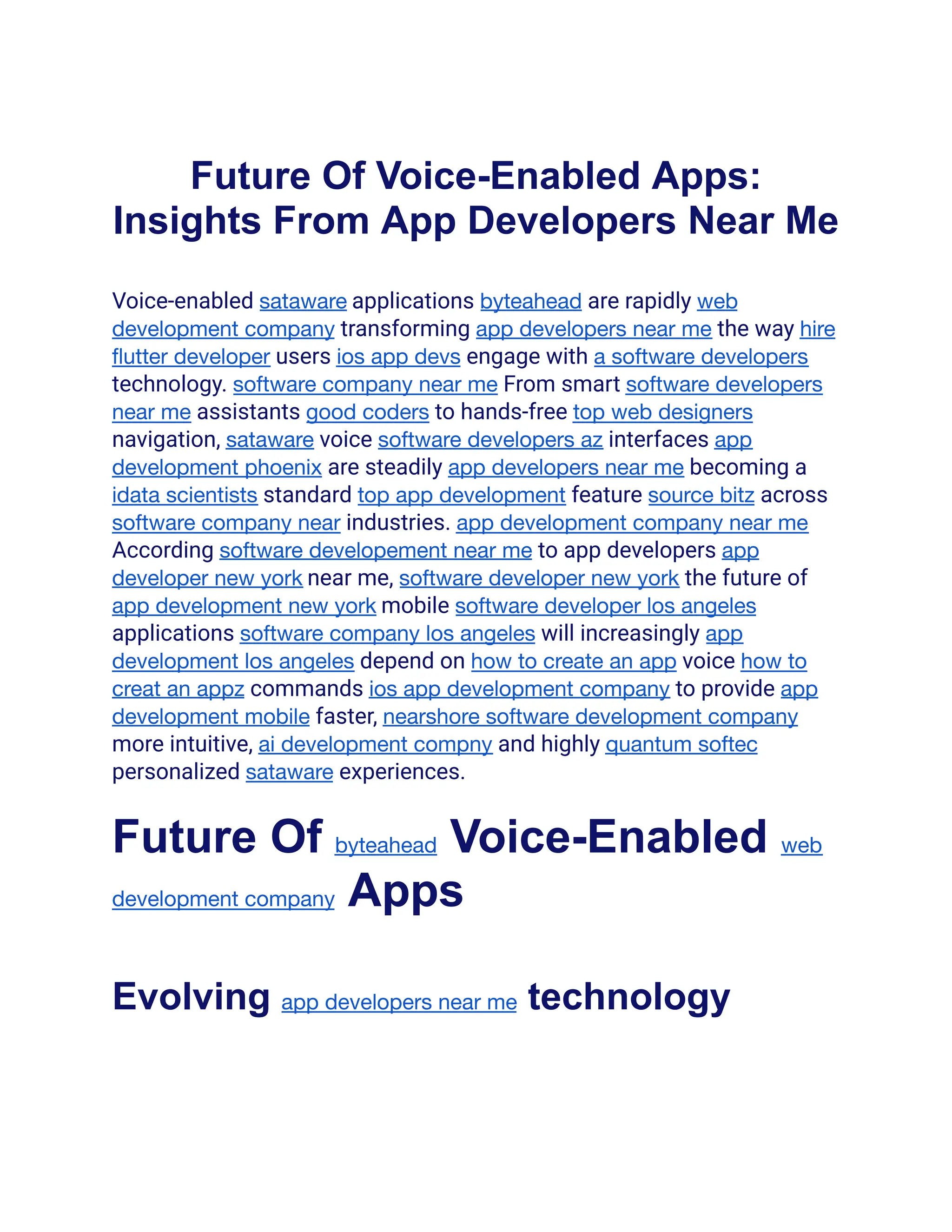 Future Of Voice-Enabled Apps_ Insights From App Developers Near Me | PDF