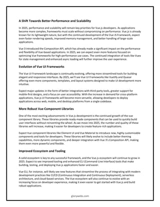 Future of Vue.js Frameworks: Trends and Expectations for 2025 | PDF