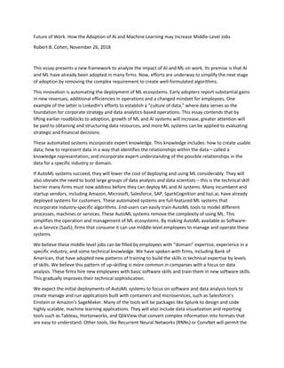 Future of work machine learning and middle level jobs 112618 | PDF