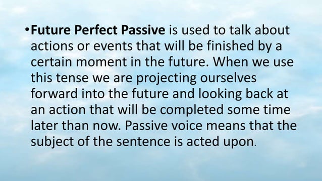 Future perfect passive | PPTX