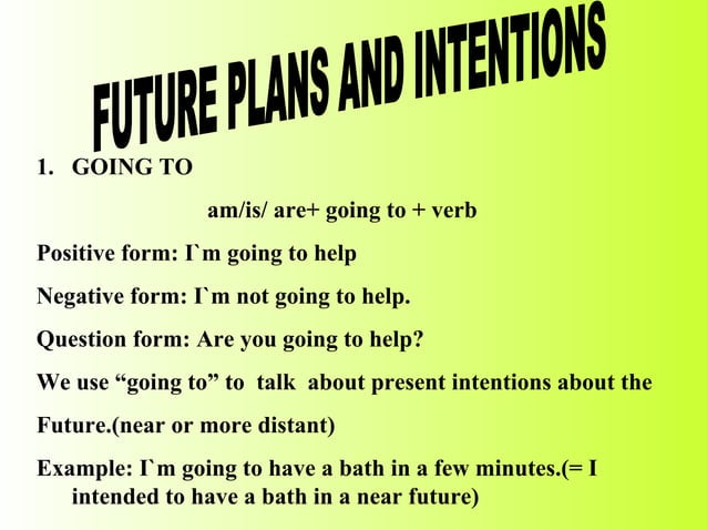 Future Plans And Intentions | PPT