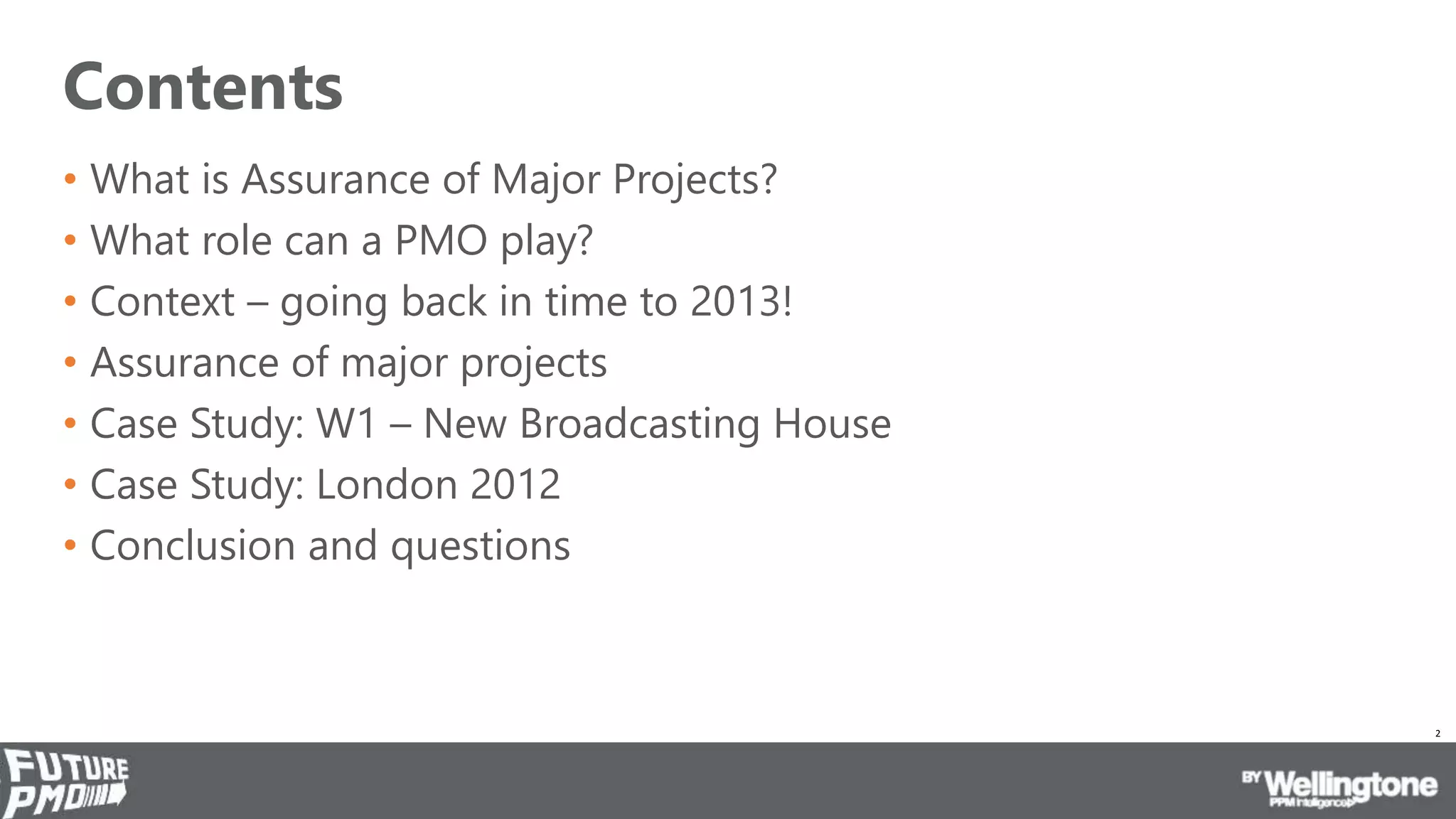 PMO Assurance of Major Projects - BBC, Ben Brownlee | PPTX